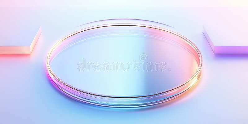 Abstract Circular Glass Display with Gradient Light Reflections Stock Illustration ...