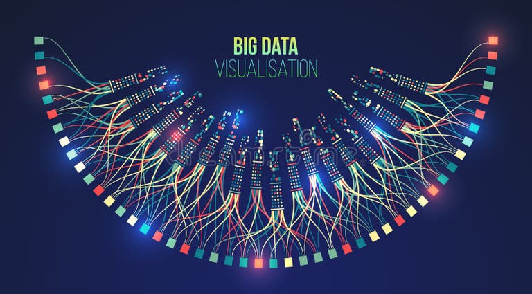 Abstract Circular Infographic with Multi-colored Data Branches on a ...