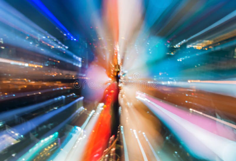 Abstract Circular of Light Cars Bokeh in City at Night Stock Image ...