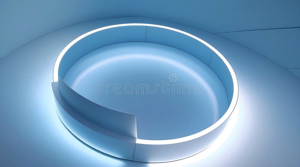 Abstract Circular Light Display in Light Blue Stock Illustration ...
