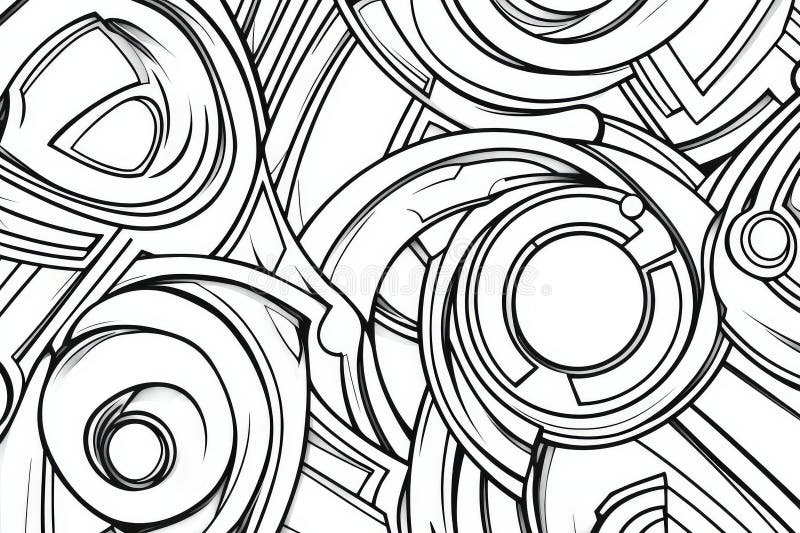Abstract Circular Line Art Design with Overlapping Patterns and Depth ...