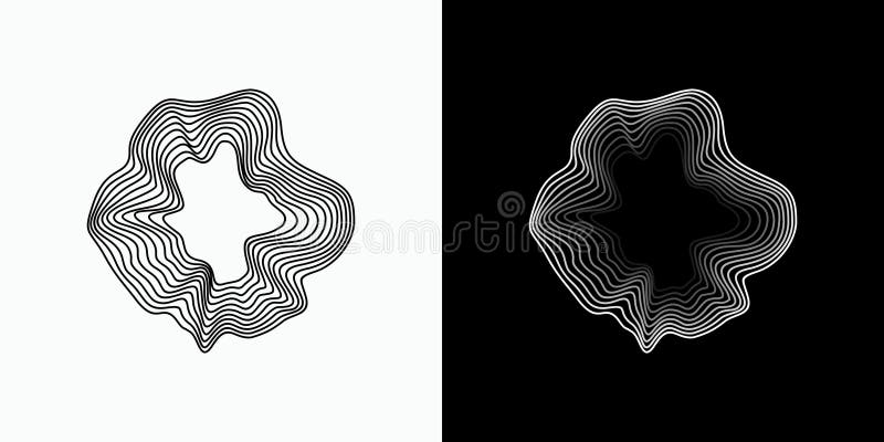Abstract Circular Line Shape Vector Logo Design with Three-dimensional ...