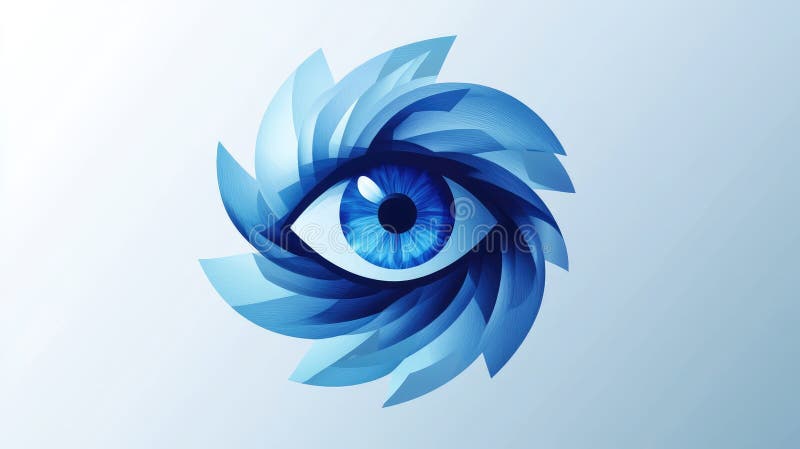 Abstract Circular Logo Design in Blue and White Color Scheme Featuring ...