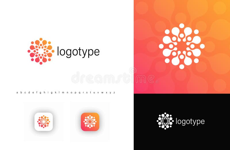 Abstract Circular Logo with Interconnected Elements Symbolizing ...
