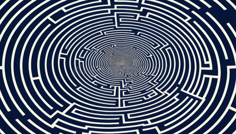 Abstract Circular Maze Background: Intricate Pattern of Concentric ...