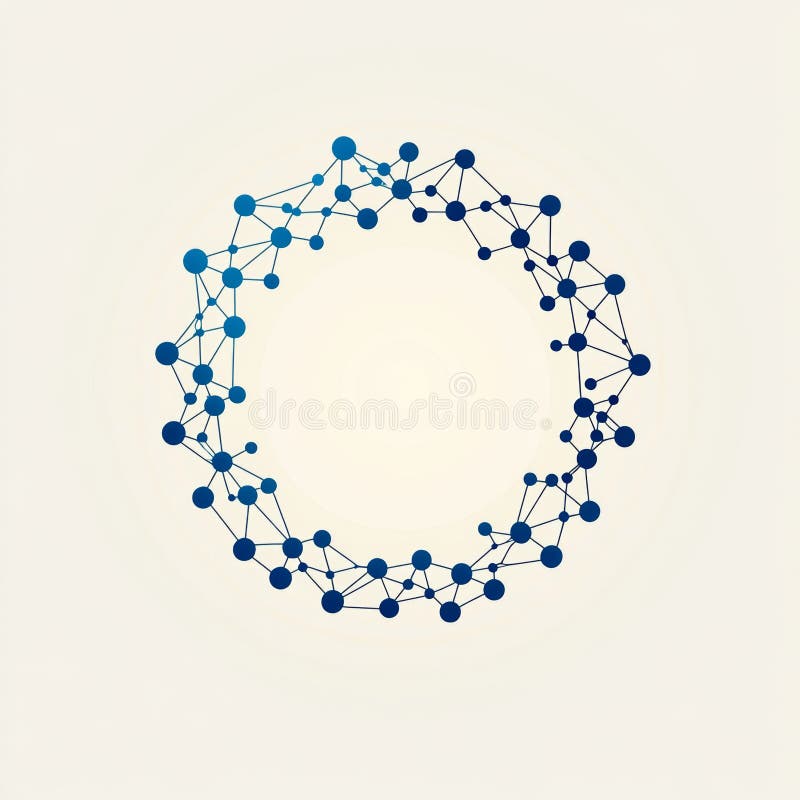 Abstract Circular Network Connection Blue Gradient Stock Illustration ...