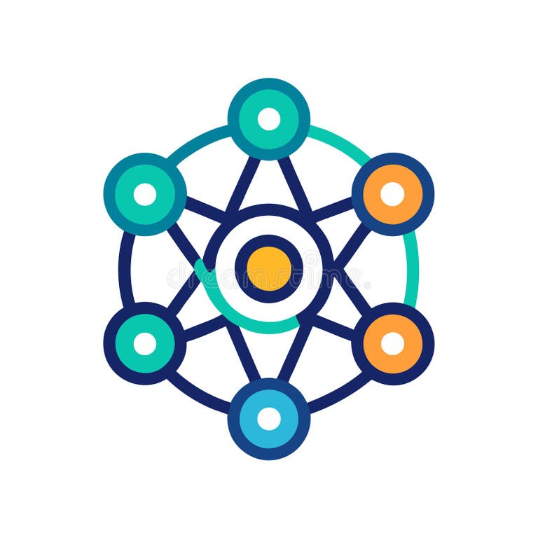 Abstract Circular Network Illustration Representing Connection ...