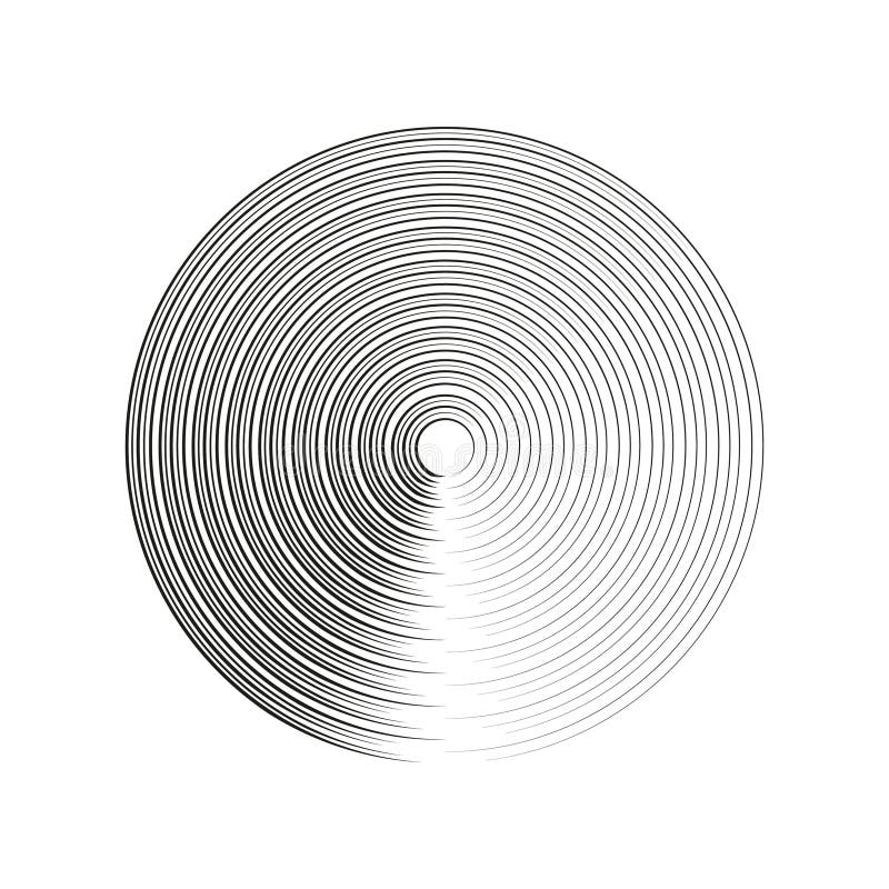 Abstract Circular Pattern. Concentric Black Lines. Radial Gradient ...