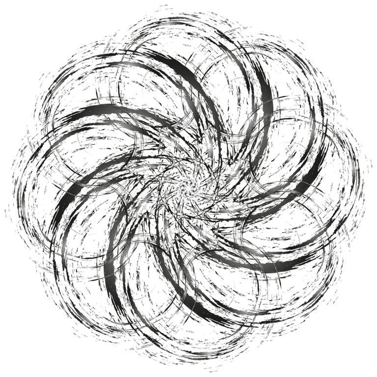 Abstract Circular Pattern. Grunge Swirling Effect. Vector Spiral ...