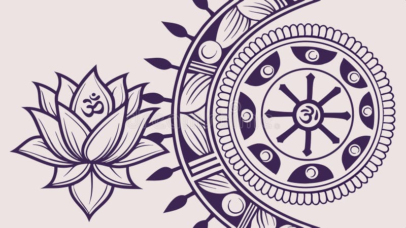 Abstract Circular Pattern with Lotus Flower Vector Design Generative AI ...