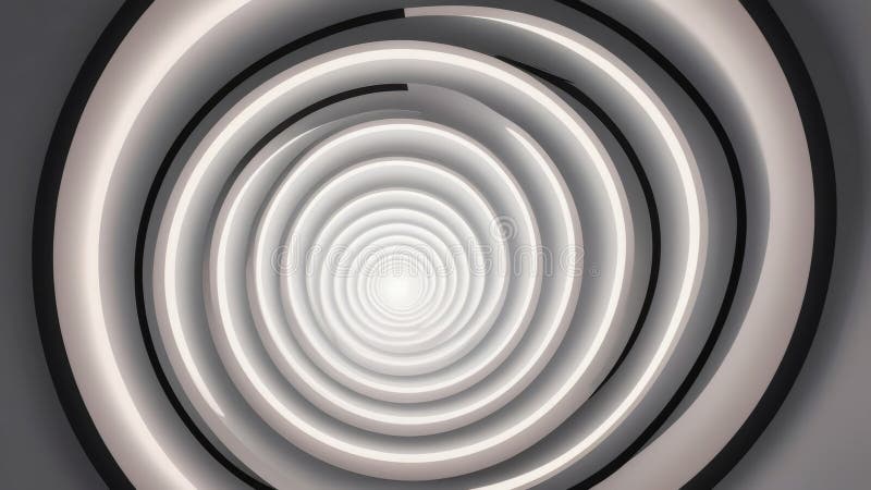 Abstract Circular Pattern with White and Grey Color Leading To a Light ...