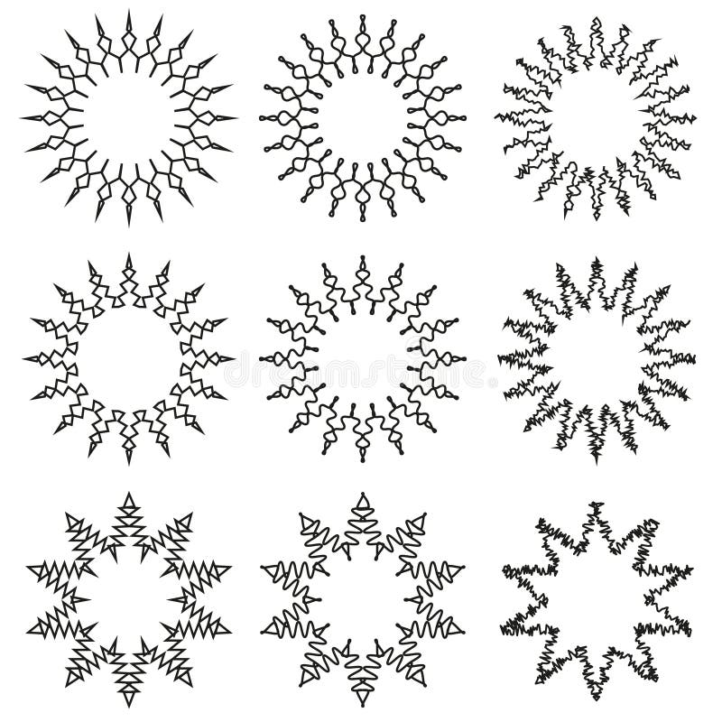 Abstract Circular Patterns. Decorative Mandala Designs. Black Vector ...