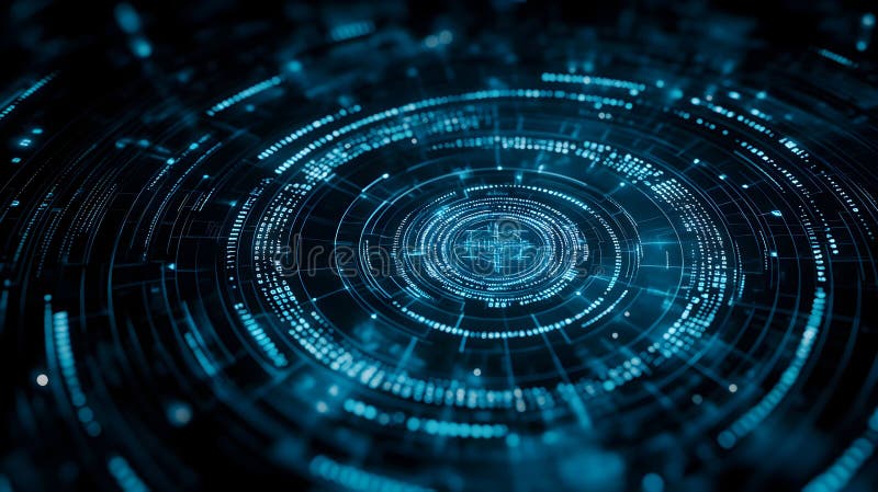 Abstract Circular Patterns Depicting Fast-Paced Data Exchange in a Sci ...