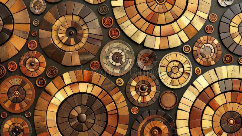 Abstract Circular Patterns in Earthy Tones for Modern Backgrounds Stock ...