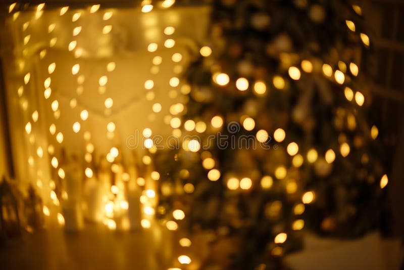Abstract Circular Reflection of Christmas Lights on Background Stock ...