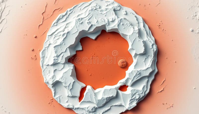 Abstract Circular Relief with Orange Background and Accent Piece Design ...