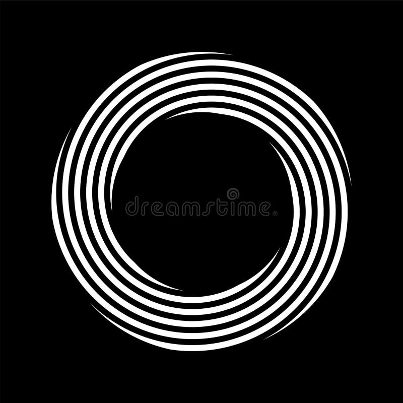 Abstract Circular Rotating Design Element on Black Background Stock ...