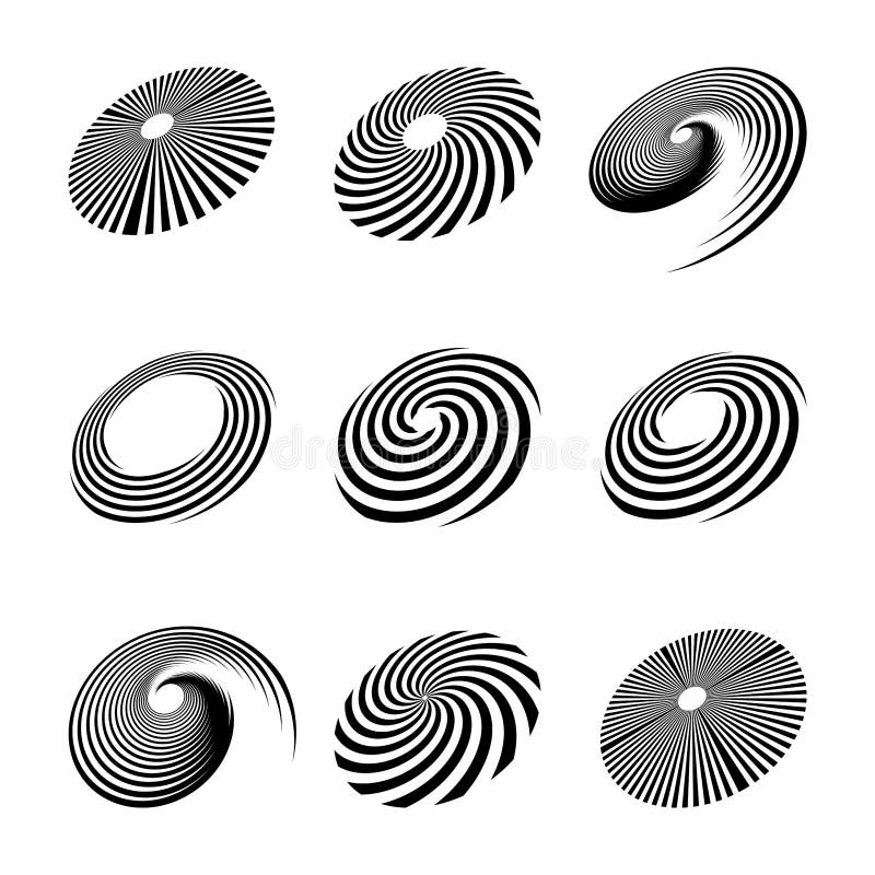 Abstract Circular Rotation and Spiral Design Elements Stock Vector ...