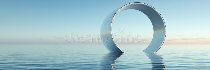 Abstract Circular Seascape Surreal Ocean View with an Abstract Circular ...
