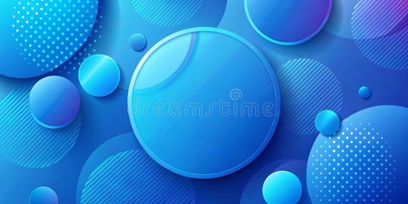 Abstract Circular Shapes with Blue Gradient for Digital Design Stock ...