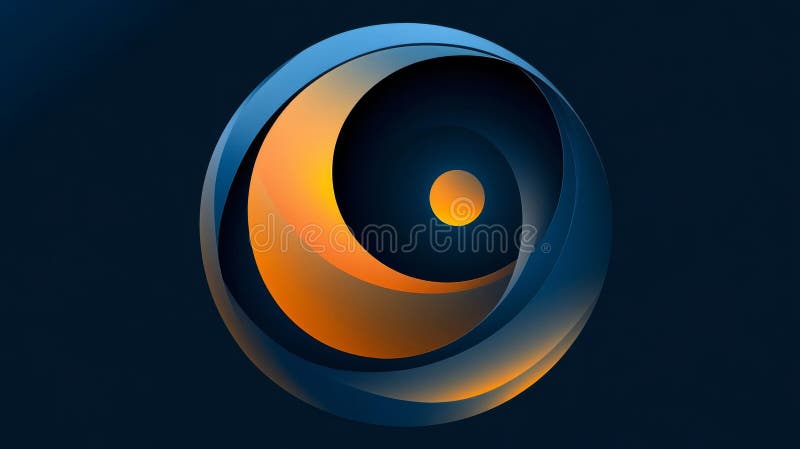 Abstract Circular Spiral Design with Orange and Blue Gradient Stock ...