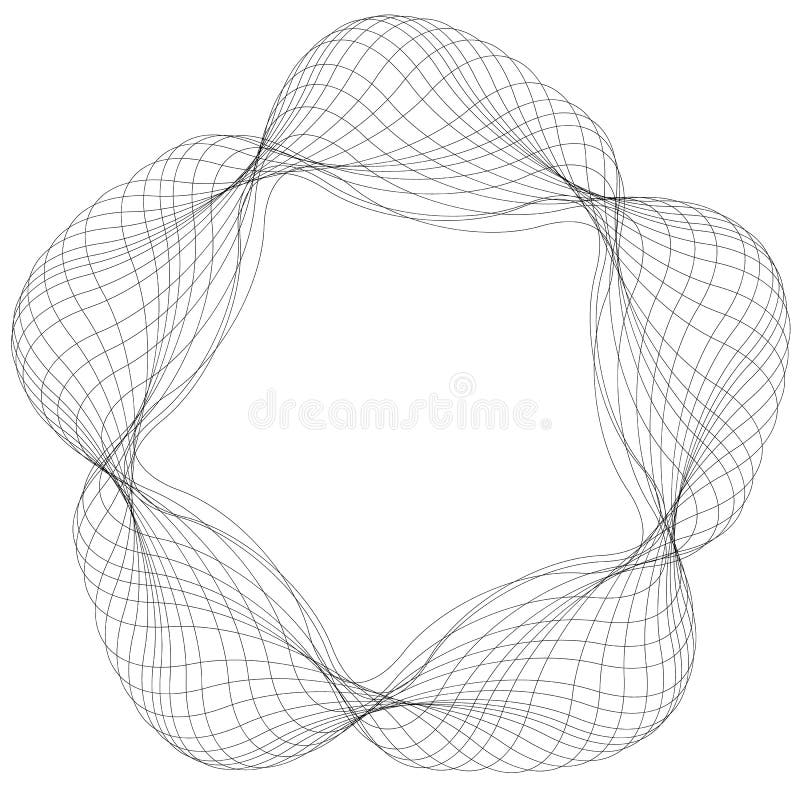 Abstract Circular, Spiral Element Isolated. Monochrome Graphic Stock ...