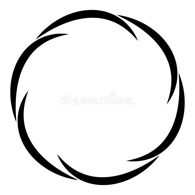 Abstract Circular Spiral Shape with Black Curved Swirling Lines Icon ...