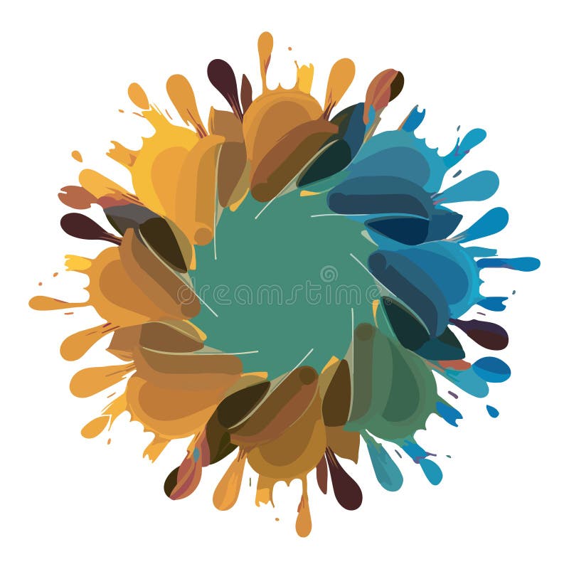 Abstract Circular Splash Design in Bold Colors Stock Vector ...