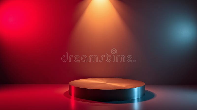 An Abstract, Circular Stage Illuminated by Focused Lights Stock ...