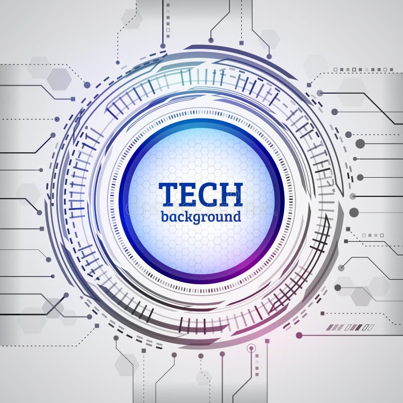 Abstract Circular Technology Concept. Hi-tech Communication Stock ...