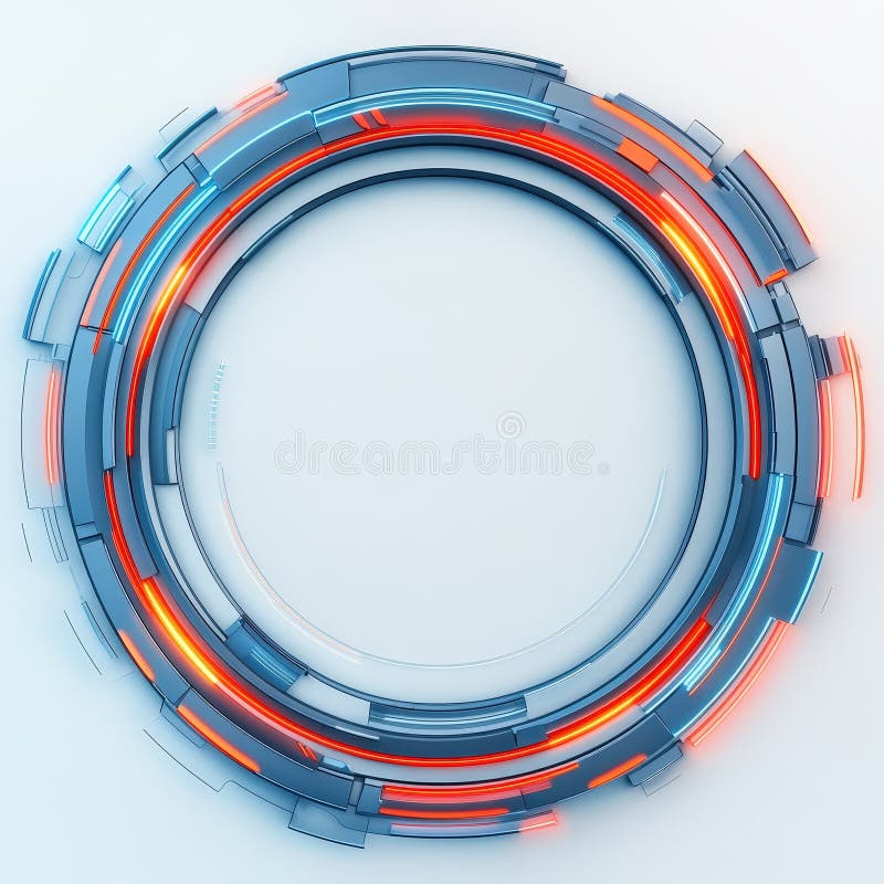 Abstract Circular Technology Interface with Glowing Lights. Stock ...