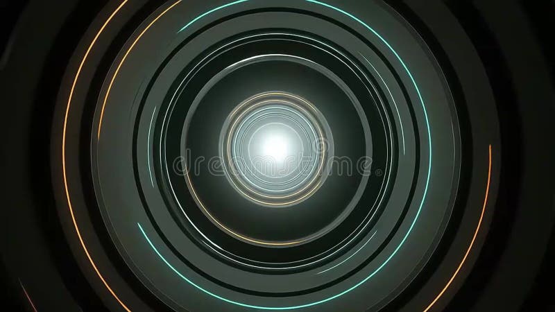 Abstract Circular Tunnel with Glowing Light: Dynamic Motion Background ...