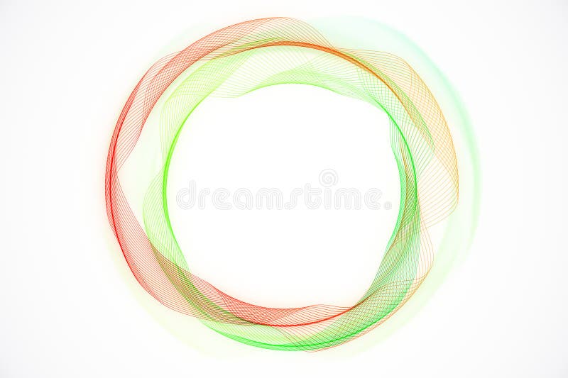 Colorful Abstract Circular Wave Design on White Background. 3D ...