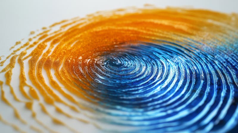 Abstract Circular Wave Pattern in Blue and Gold Stock Image - Image of ...