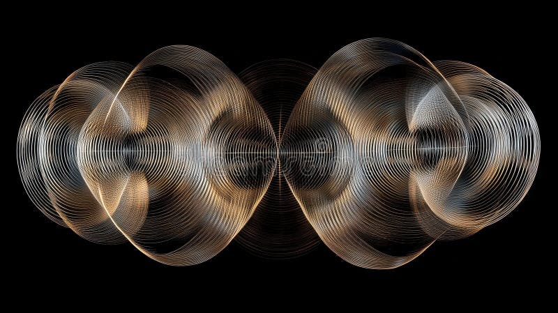 Abstract Circular Waveforms Creating A Futuristic Geometric Pattern On