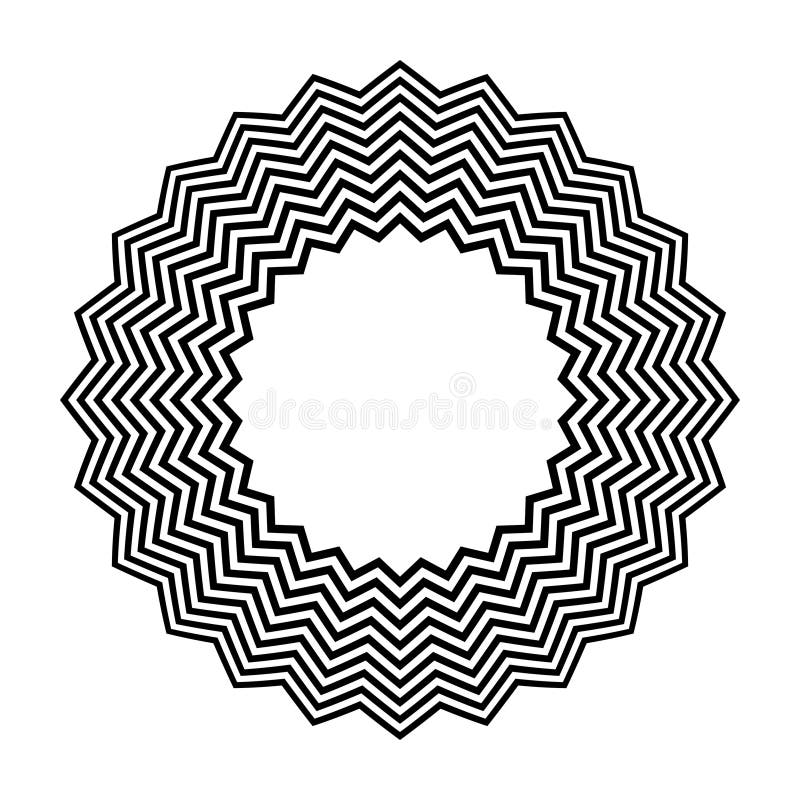 Abstract Circular Zig Zag Lines Pattern for Decorative Round Frame ... Abstract Circular Zig Zag Lines Pattern for Decorative Round Frame ...