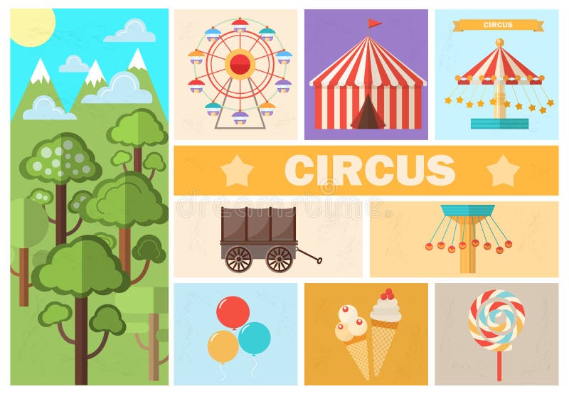 Abstract Circus Tent and Sky with Clouds on White Background Stock ...