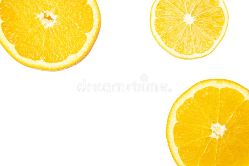 Abstract Citrus Background with Slices of Orange Fruit and Lemon and ...