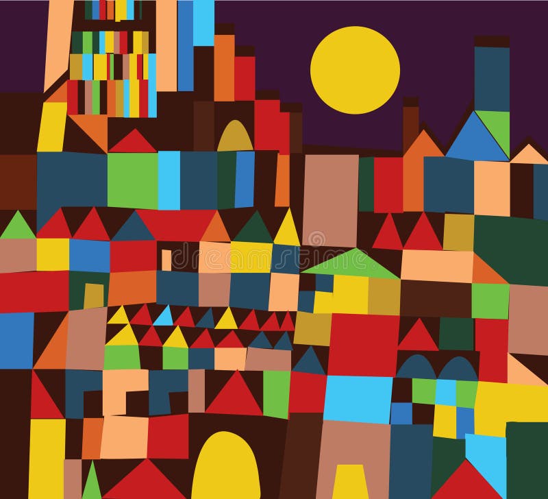 Funny City Cartoon for Kids Stock Vector - Illustration of landscape ...