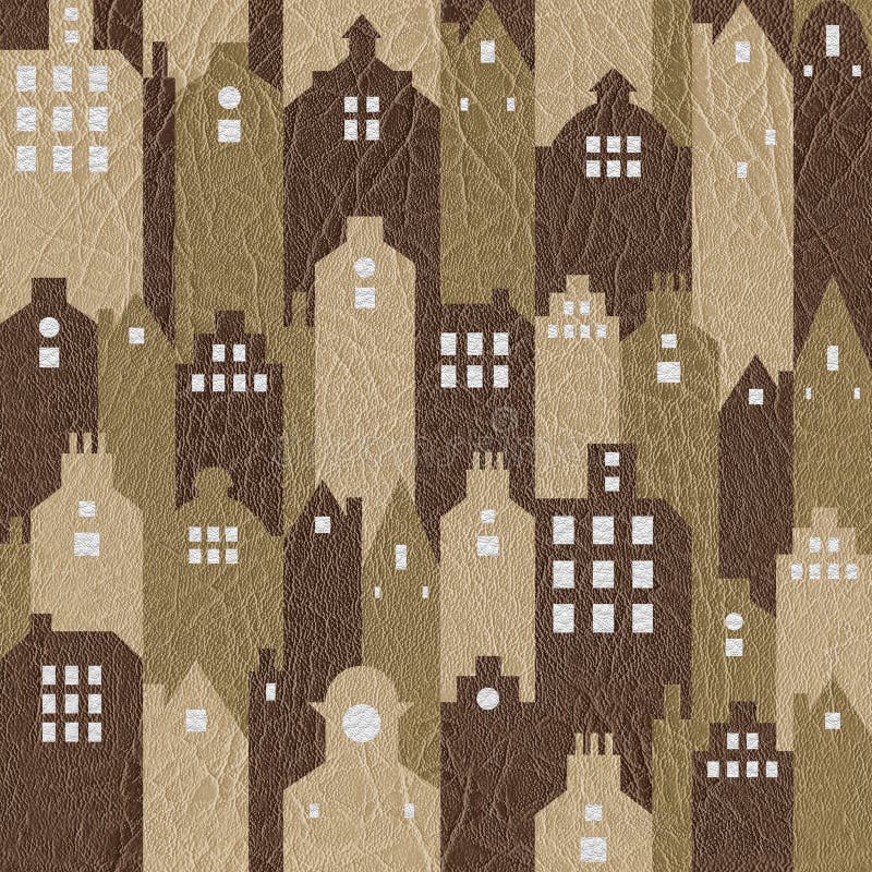 Abstract City Buildings - Seamless Background - Leather Texture Stock ...