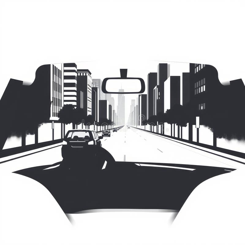 Abstract City Car Structure Overview during Drive Opacity Design 3d ...