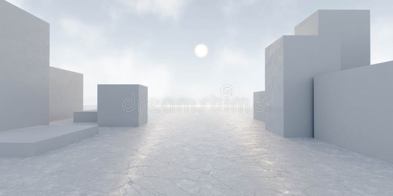 Abstract City Environment Mock-up on Concrete Surface with Bright Sun ...