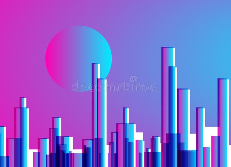 Abstract City Gradient Digital Art Background Stock Vector ...