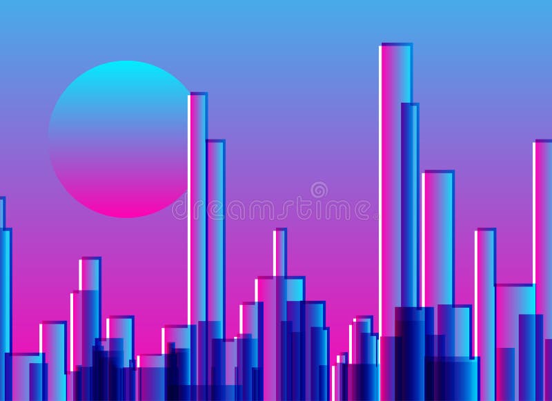 Abstract City Gradient Digital Art Background Stock Vector ...