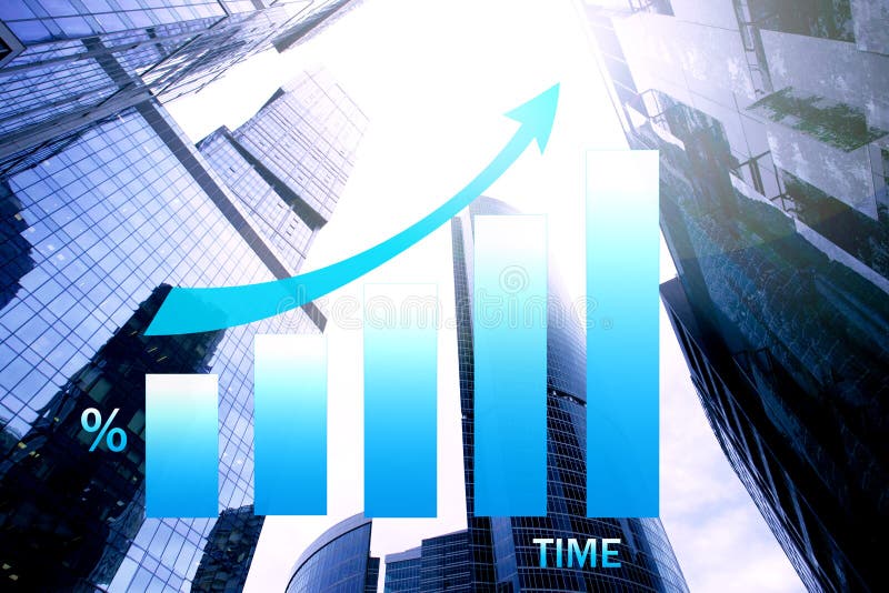 Abstract City with Growth Chart. Stock Image - Image of graph, interest ...