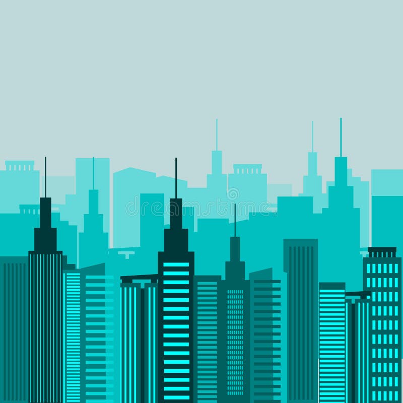 Abstract City Landscape at Day Stock Vector - Illustration of rough ...