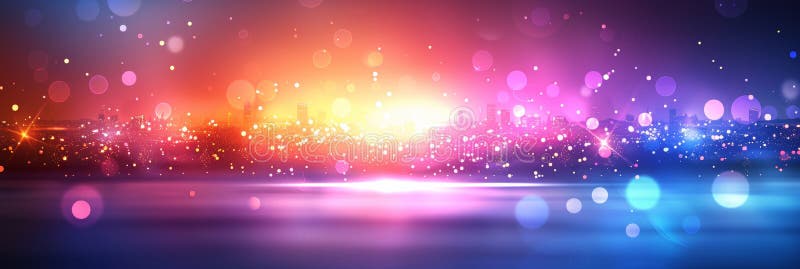 Abstract City Lights with Festive Bokeh Effect and Gradient Background ...