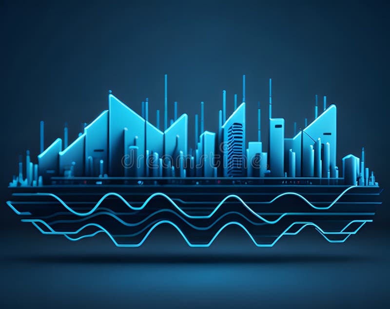 Abstract city with lines stock illustration. Illustration of cityscape ...