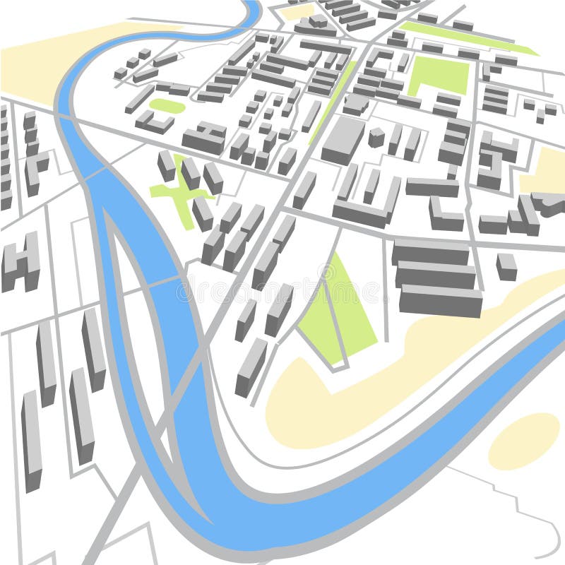 Abstract City Map Illustration Stock Vector - Illustration of ...
