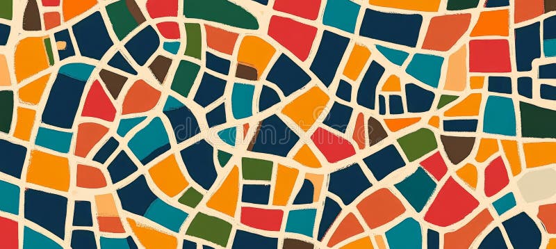 Abstract City Map with Colorful Rectangular Shapes, Geometric Design of ...